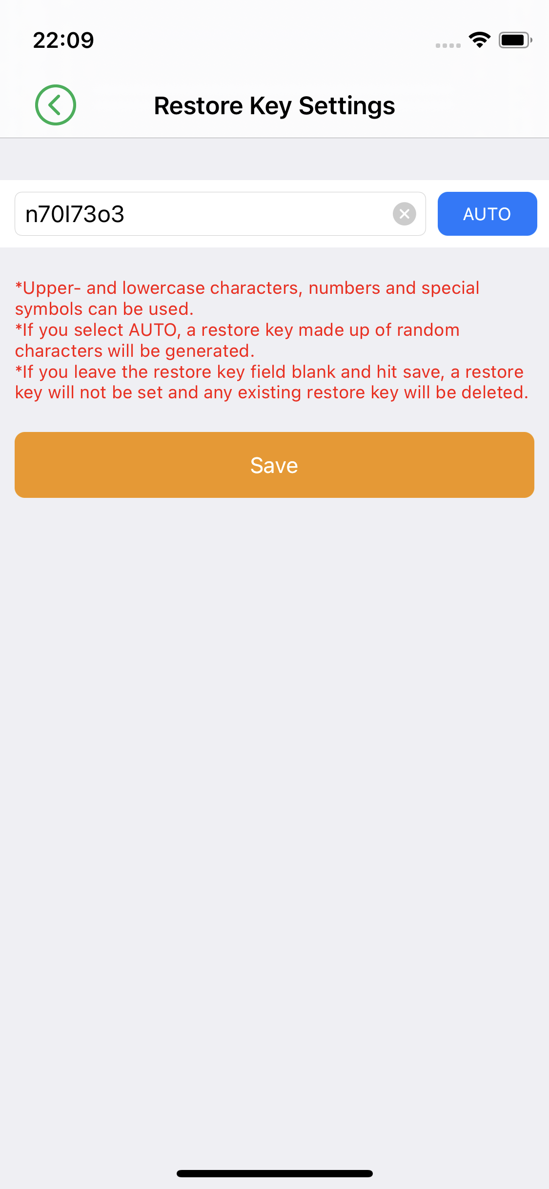 SETTING RESTORE KEY | PassClip